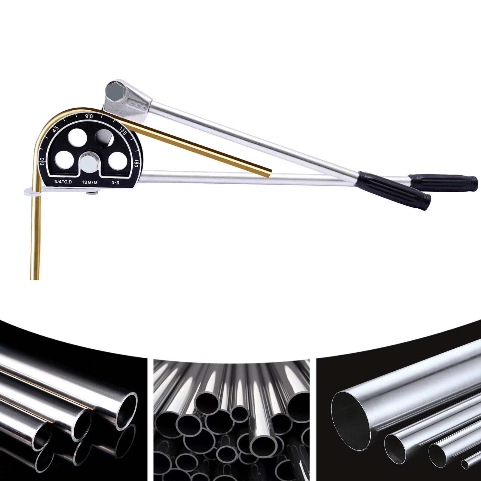 3/4 Inch Tube Bender, 0-180° Bending Tool with Extended Levers ...