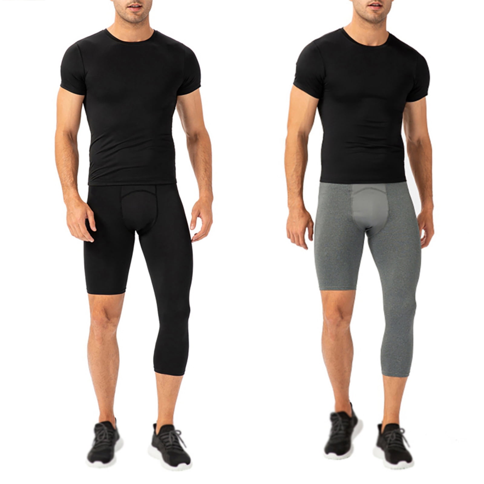 3/4 Men's One Leg Compression Tights, Single Leg Quick Dry Pants ...