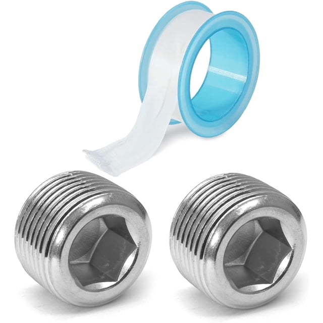 3/4" NPT Male Plug, 304 Stainless Steel Internal Hex Thread Pipe ...