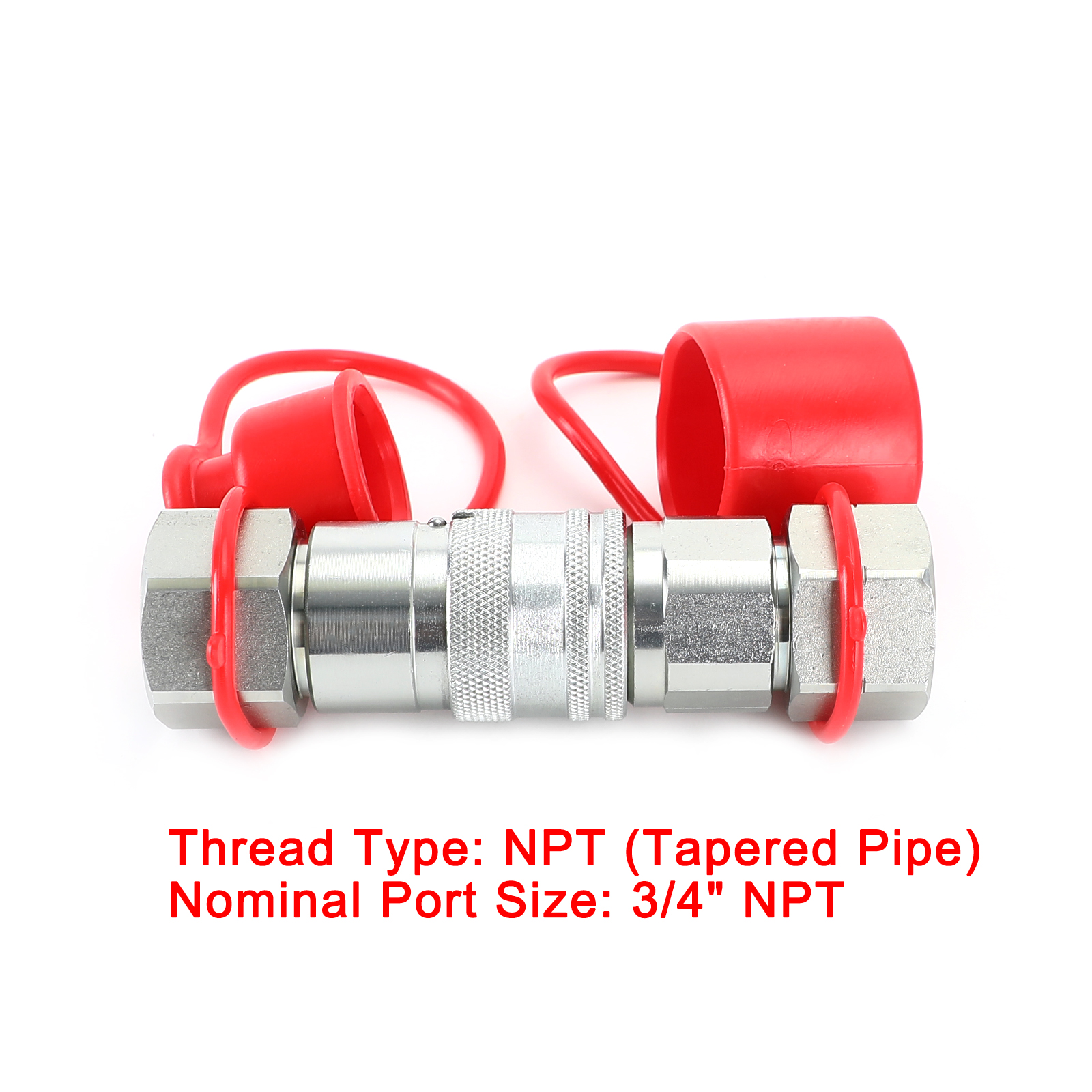 3/4" NPT Pair Hydraulic Flat Face Quick Coupler Skid Steer For Bobcat ...