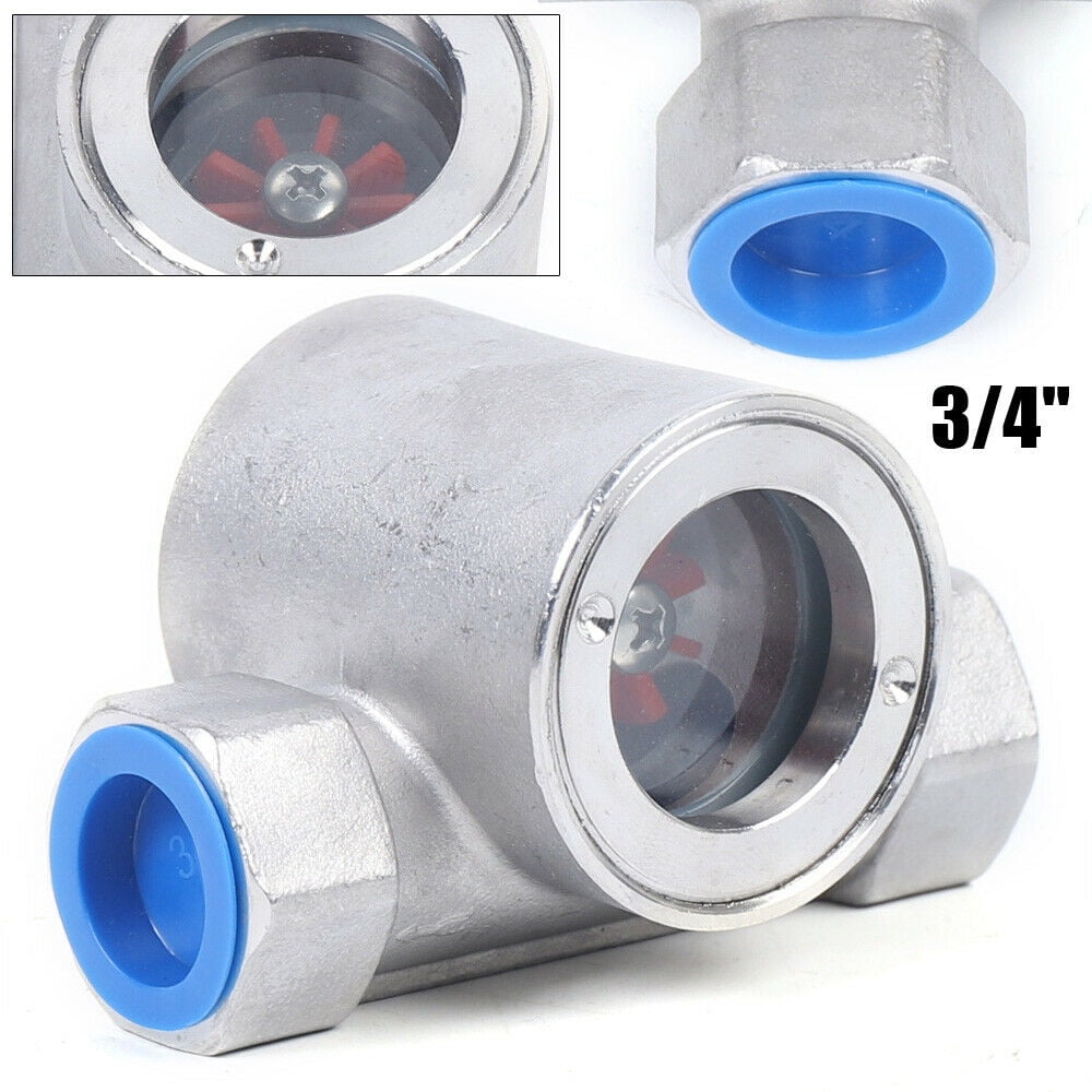 3/4" NPT Stainless Steel 304 Sight Water Flow Indicator With Impeller ...