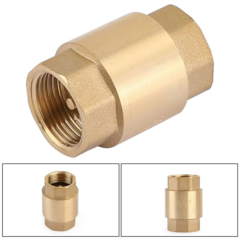 3/4 NPT Thread Spring Check Valve, Brass Non Return One Way Horizontal ...