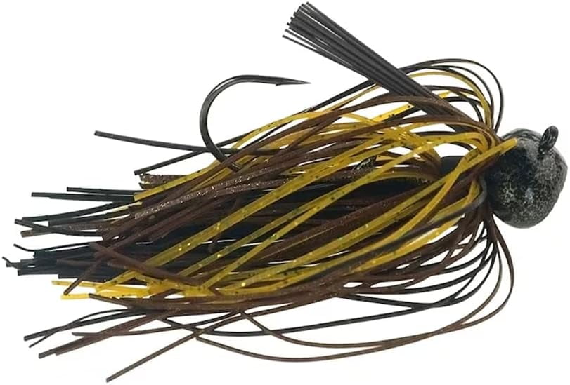 3/4 Oz Football Jig with Flat , Skirting & Fiber Weed Guard | Durable ...