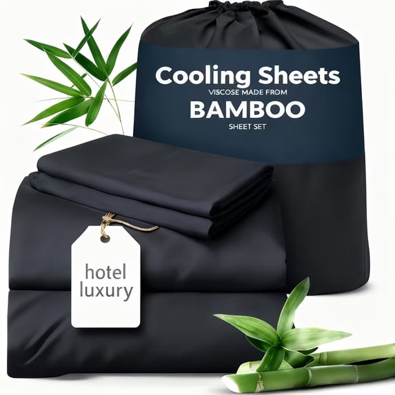 3/4 PCS Cooling Sheets Set - Bamboo Bed Sheets Set Queen Size - Luxury ...