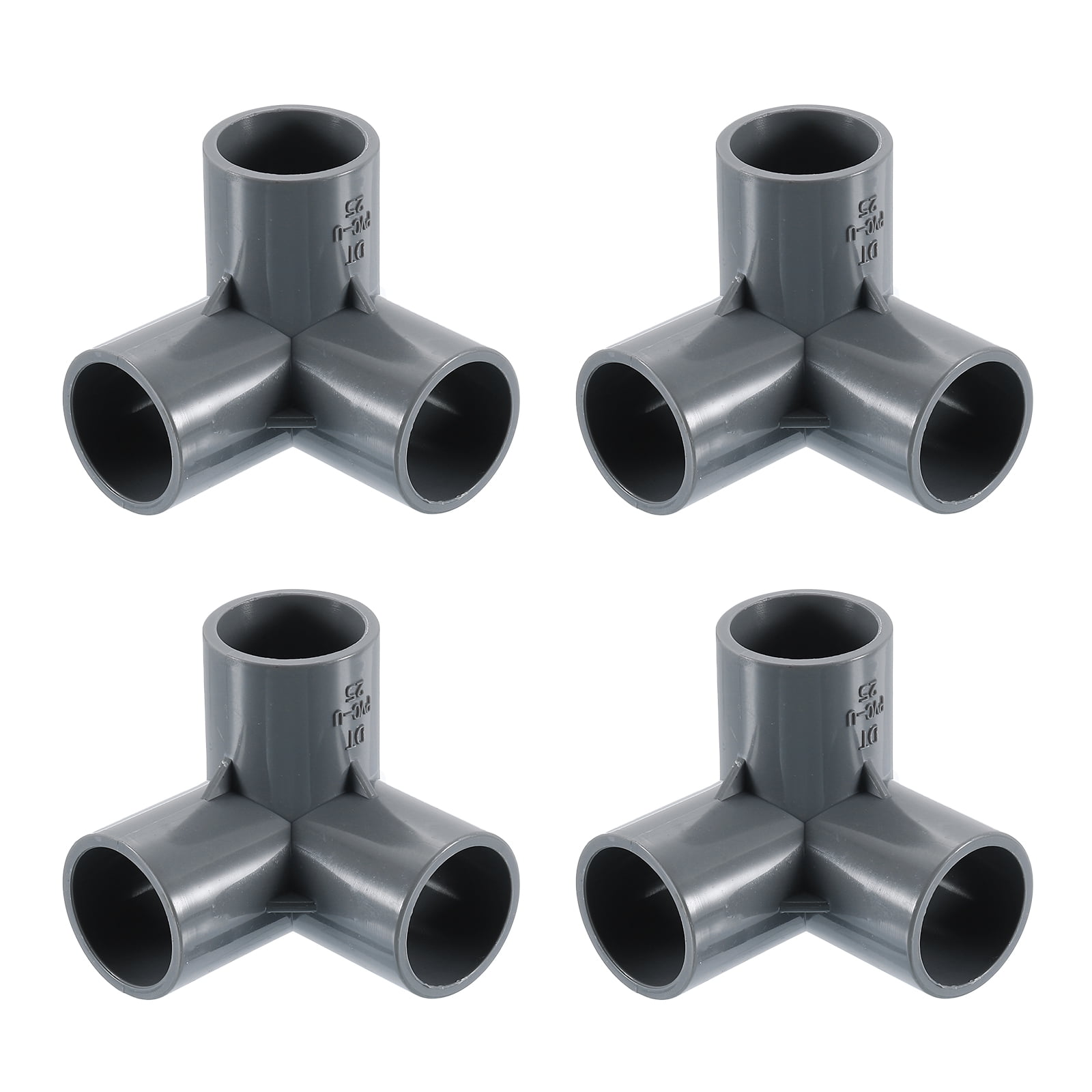 3/4" PVC Fittings, 4 Pcs 3 Way Elbow Connector Elbow PVC Corner Fitting, Grey - Walmart.com