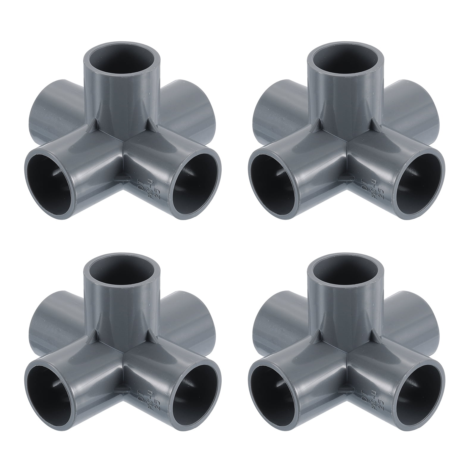 3/4" PVC Fittings, 4 Pcs 5 Way Elbow Connector Elbow PVC Corner Fitting, Grey - Walmart.com