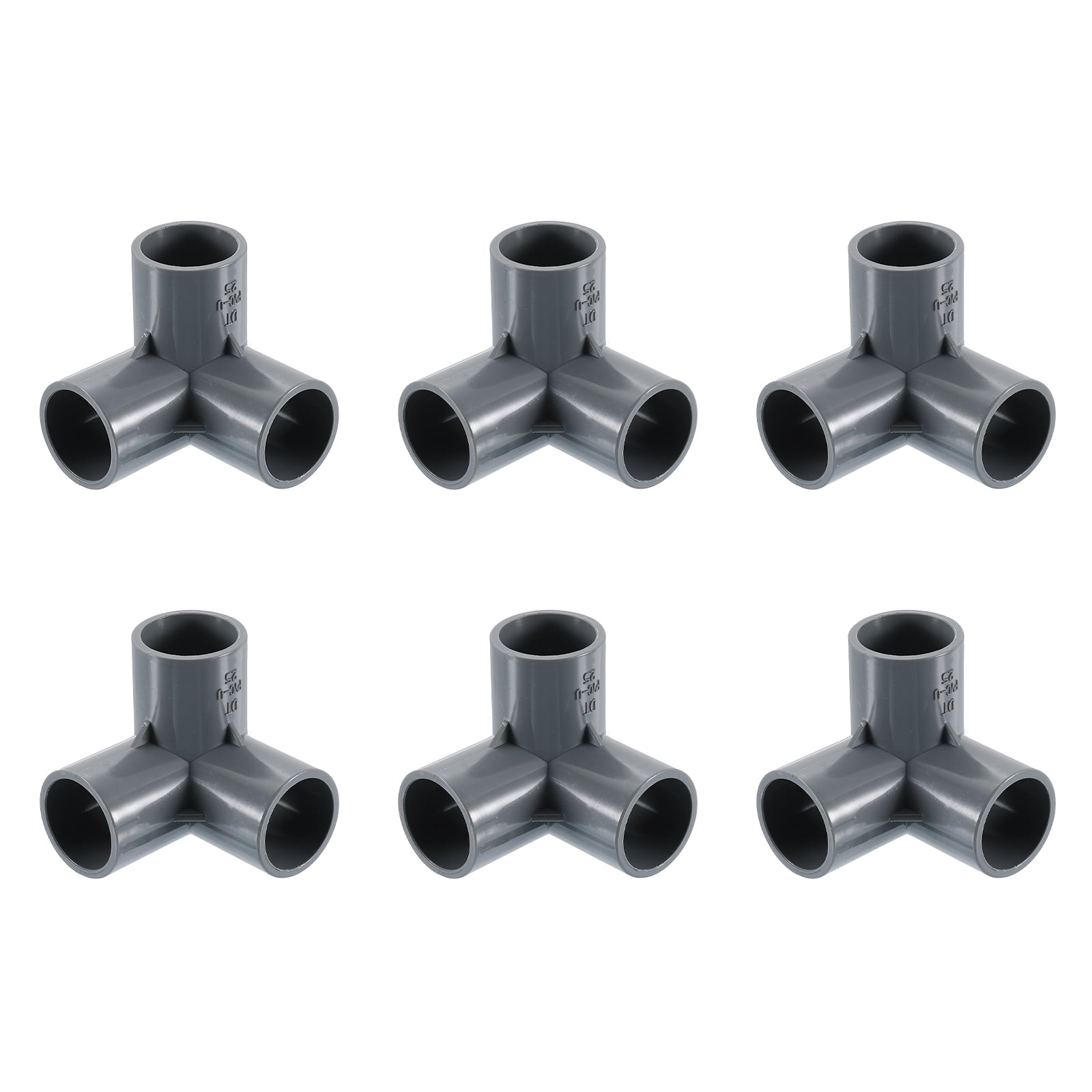 3/4" PVC Fittings, 6 Pcs 3 Way Elbow Connector Elbow PVC Corner Fitting, Grey - Walmart.com