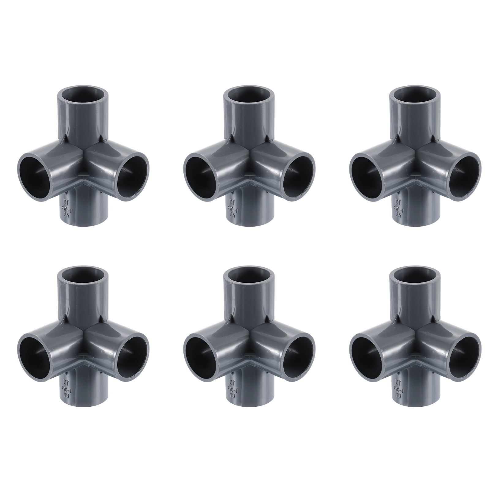 3/4" PVC Fittings, 6 Pcs 4 Way Elbow Connector Elbow PVC Corner Fitting, Grey - Walmart.com