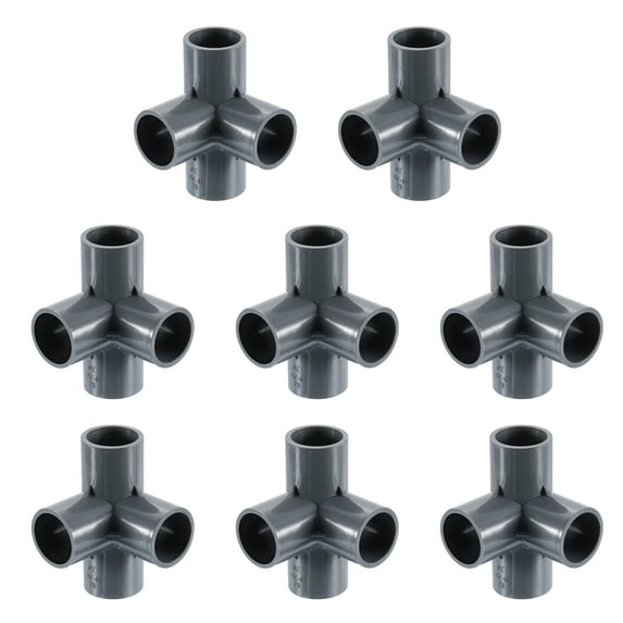 3/4" Fittings, 8Pcs 4 - Way Elbow Connector Elbow Corner Fitting, Grey ...