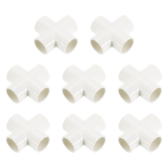 3/4" Fittings, 8Pcs 4 Way Elbow Connector Elbow Corner Fitting, White ...