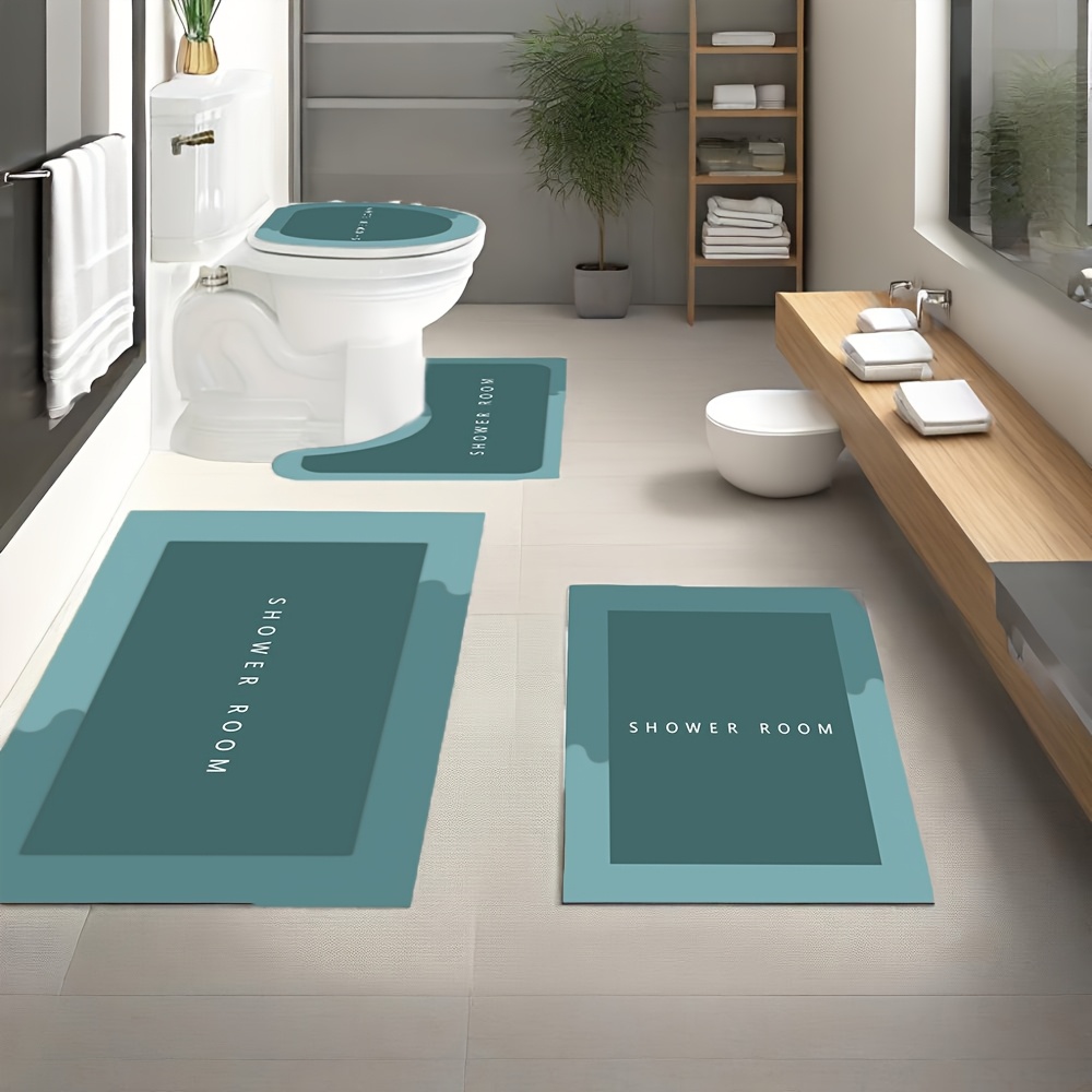 3/4-Pack Thickened Bathroom Toilet Mat Set | Super Absorbent & Quick ...