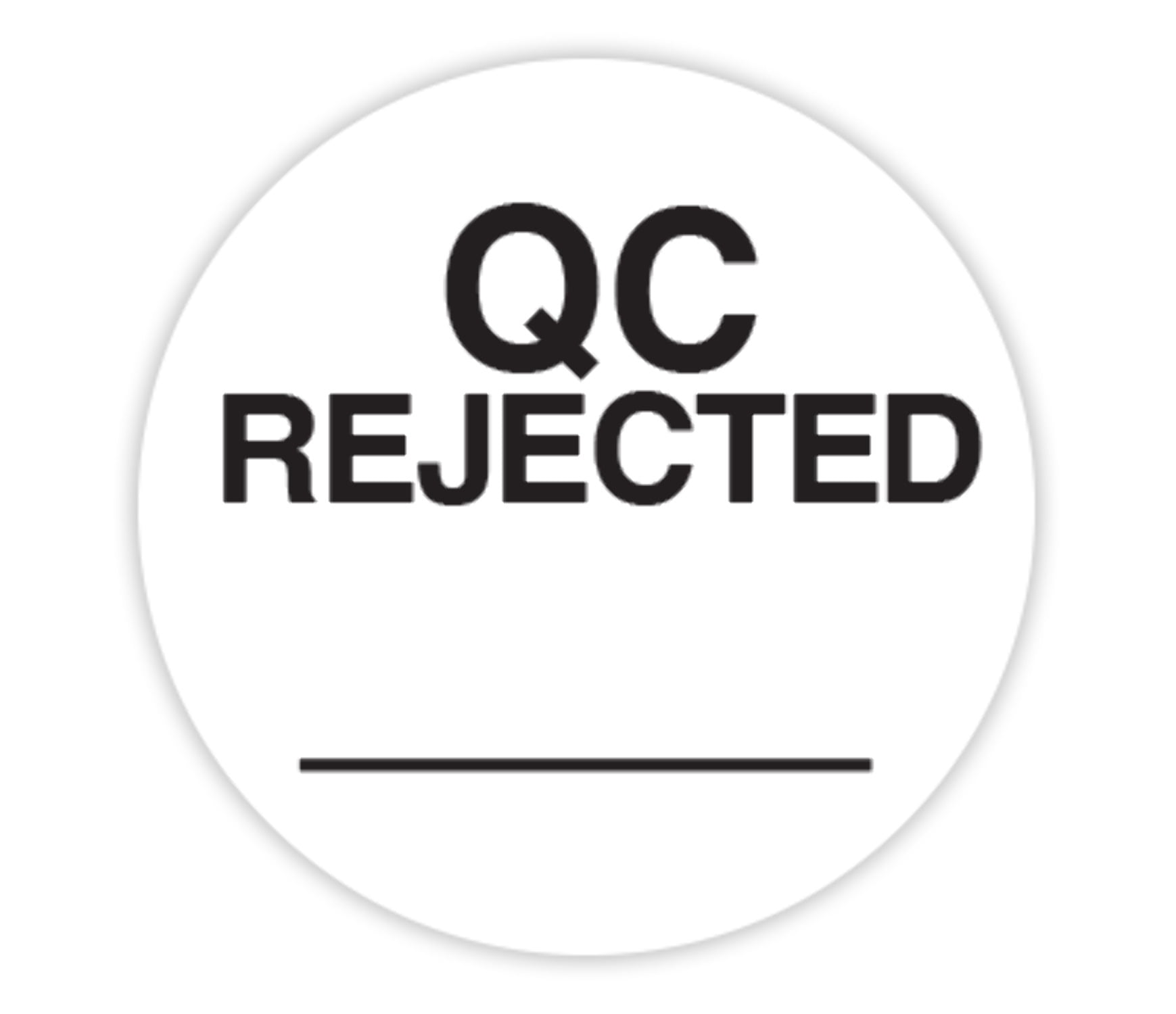3/4" Permanent Round, Color-Code Imprinted "QC Rejected" Quality ...