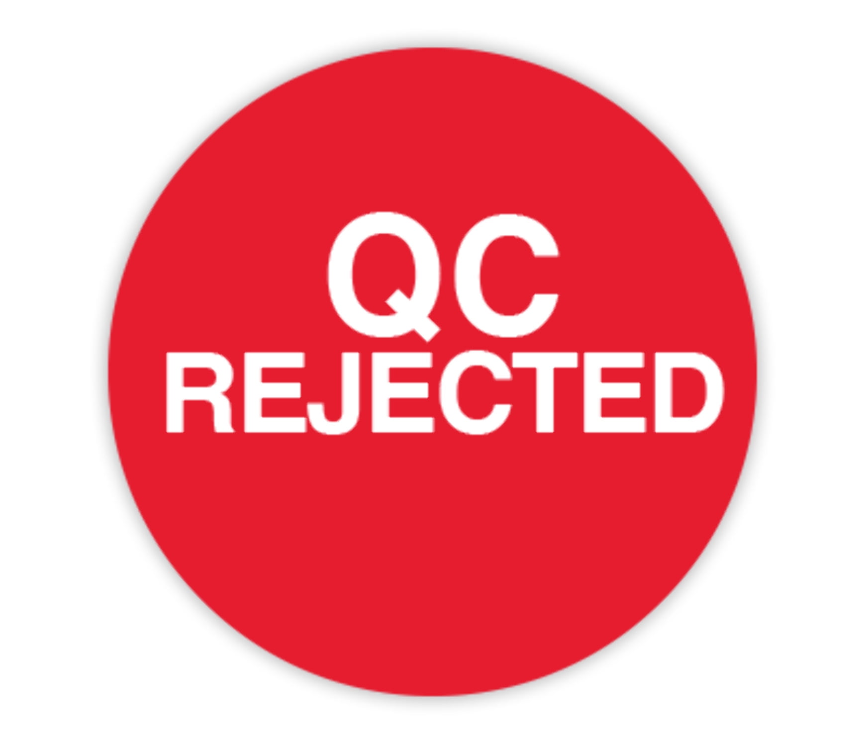 3/4" Permanent Round, Color-Code Imprinted "QC Rejected" Quality ...
