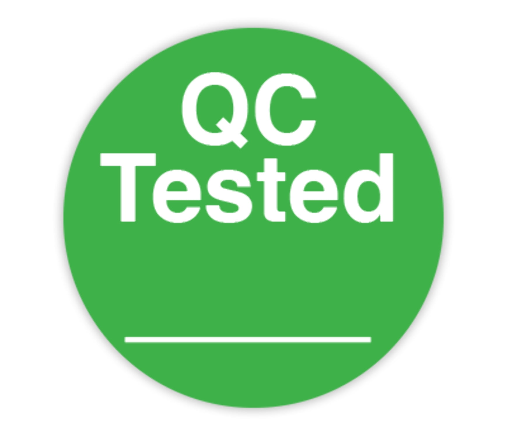 3/4" Permanent Round, Color-Code Imprinted "QC Tested" Quality Control ...