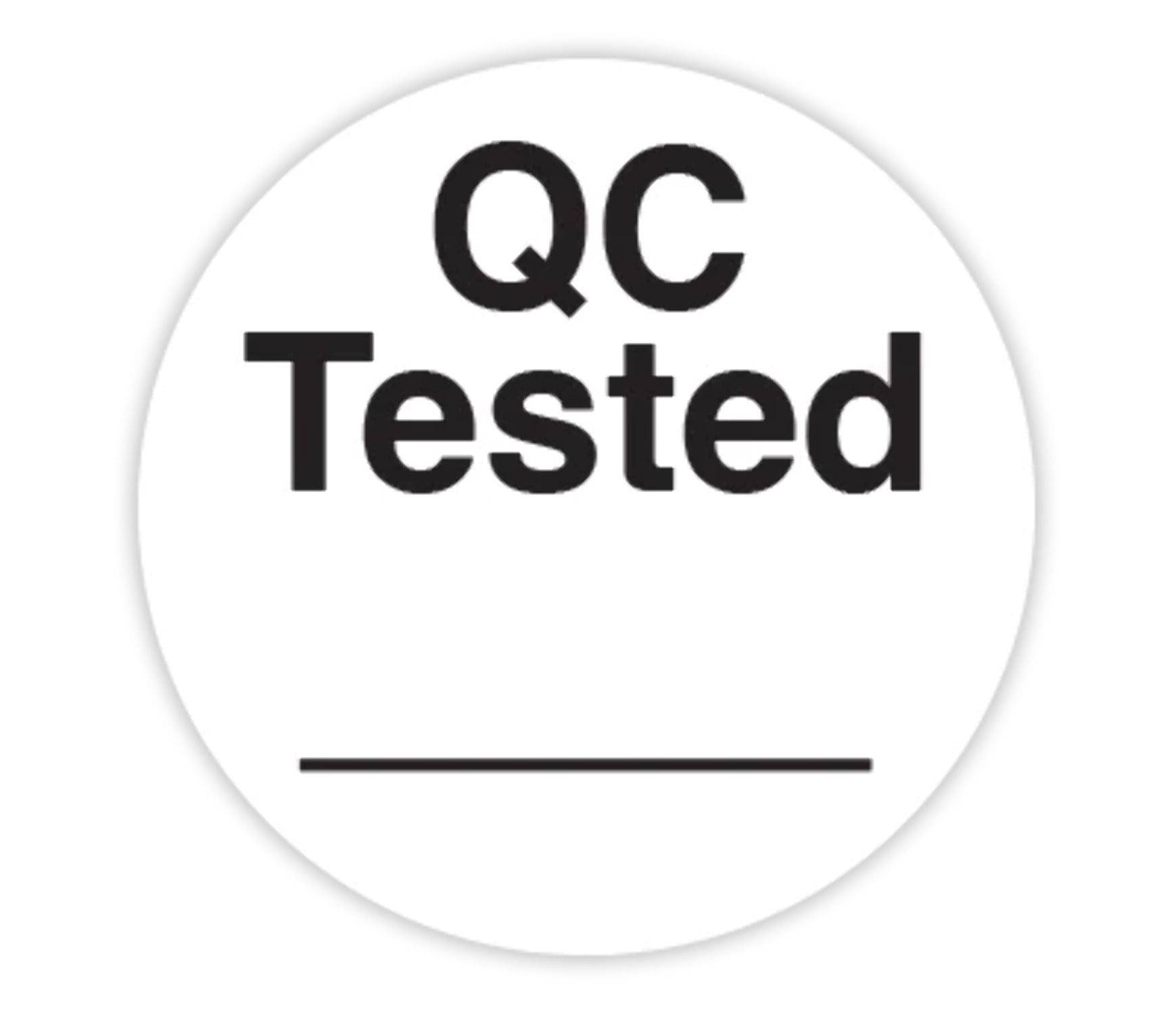 3/4" Permanent Round, Color-Code Imprinted "QC Tested" Quality Control ...