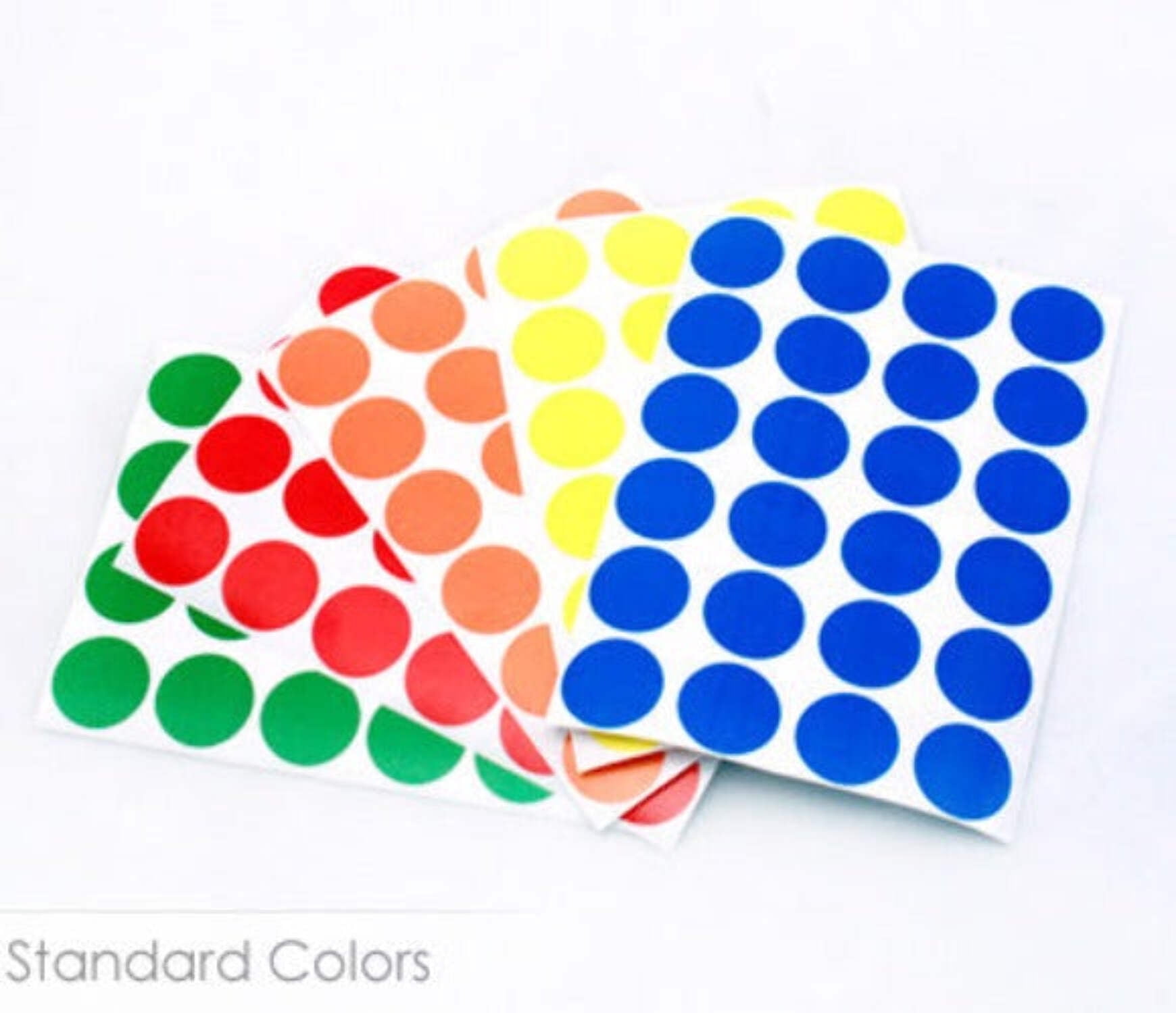 3/4" Permanent Round Color Coding Sheeted Dot Kit (Primary): 240/Pack ...