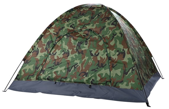 3-4 Person Camouflage Camping Tent – Portable Dome Tent with Silver ...