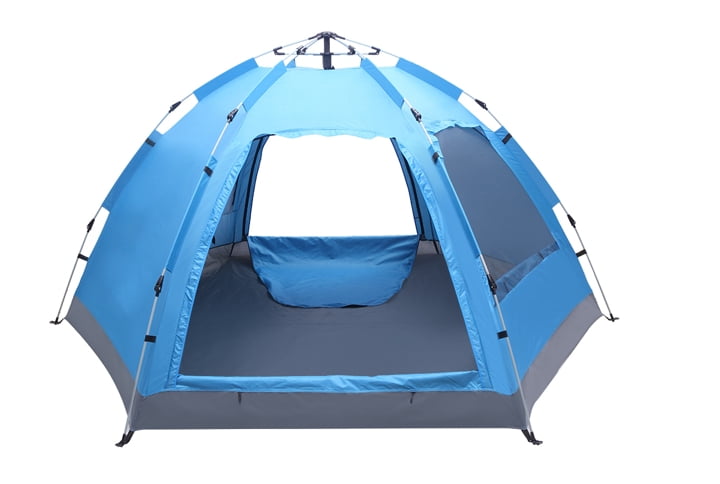3-4 Person Camping Tent Instant Setup, Waterproof Silver Coated Tent ...