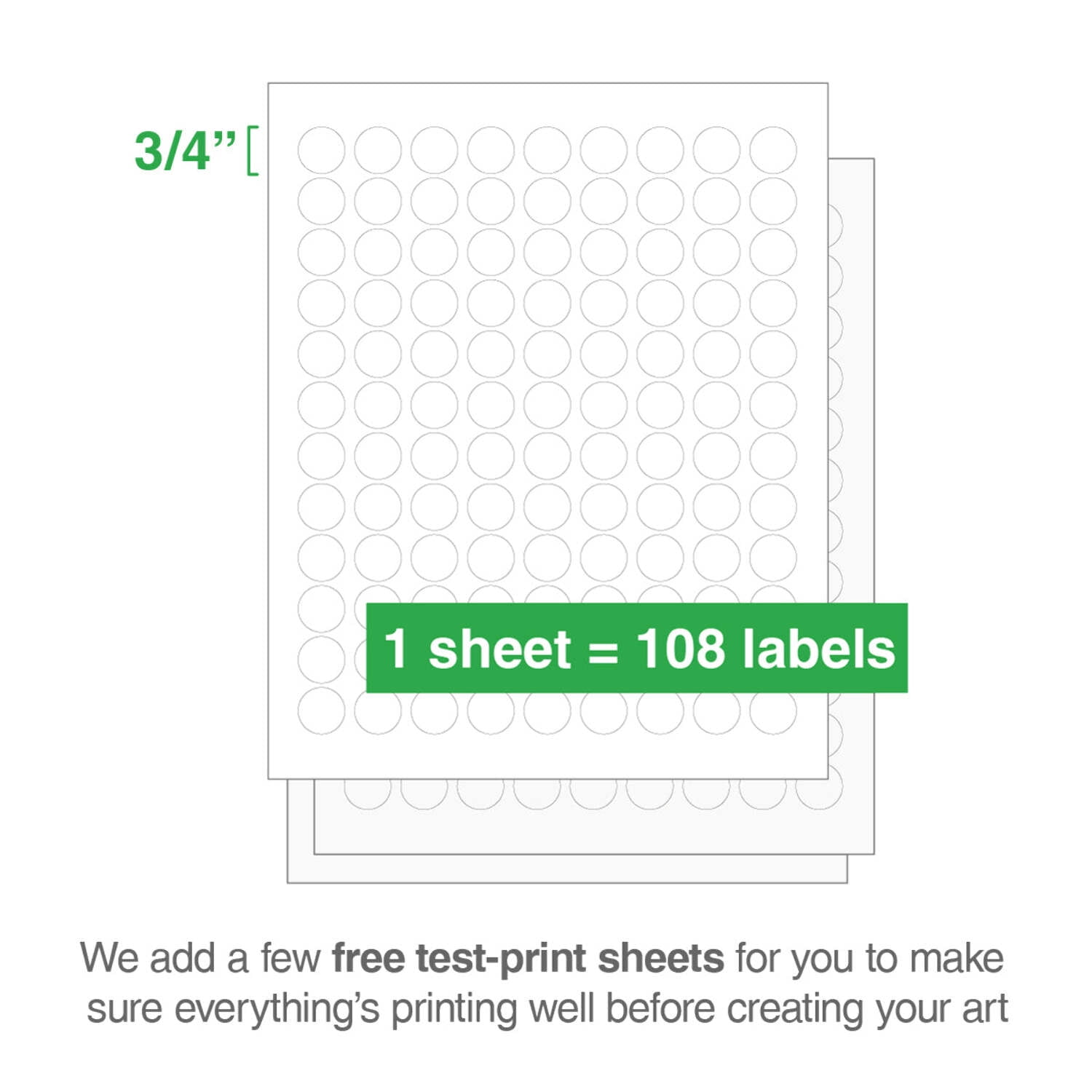 3/4" Printable Round Labels: 2,700/Pack - Walmart.com