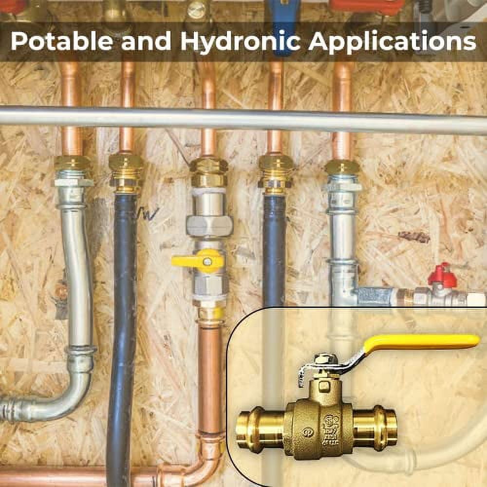 3/4" Propress Brass Ball Valve - Press Shut Off Ball Valve with EPDM O ...