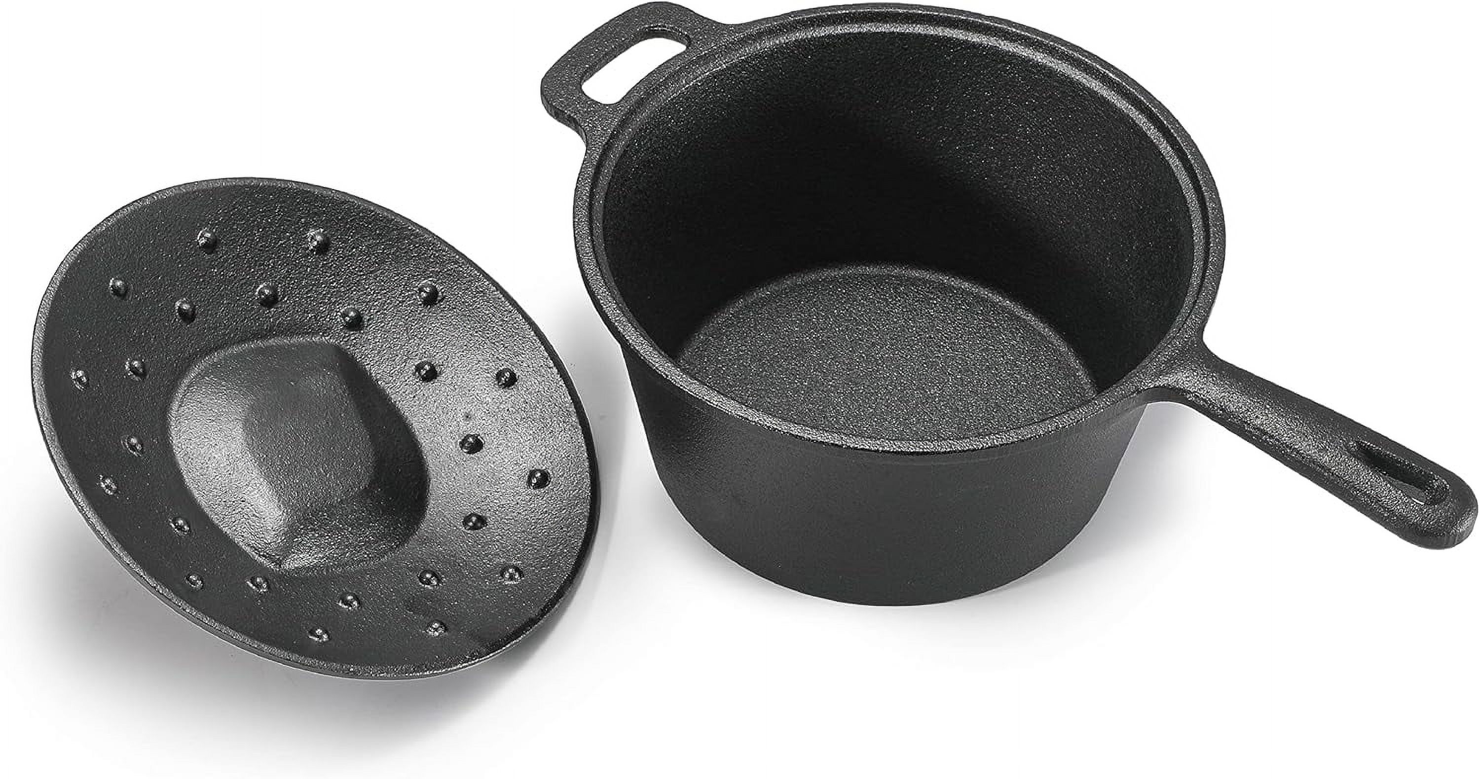 3.4 Quart Cast Iron Dutch Oven with Dome Lid and Handles - Walmart.com