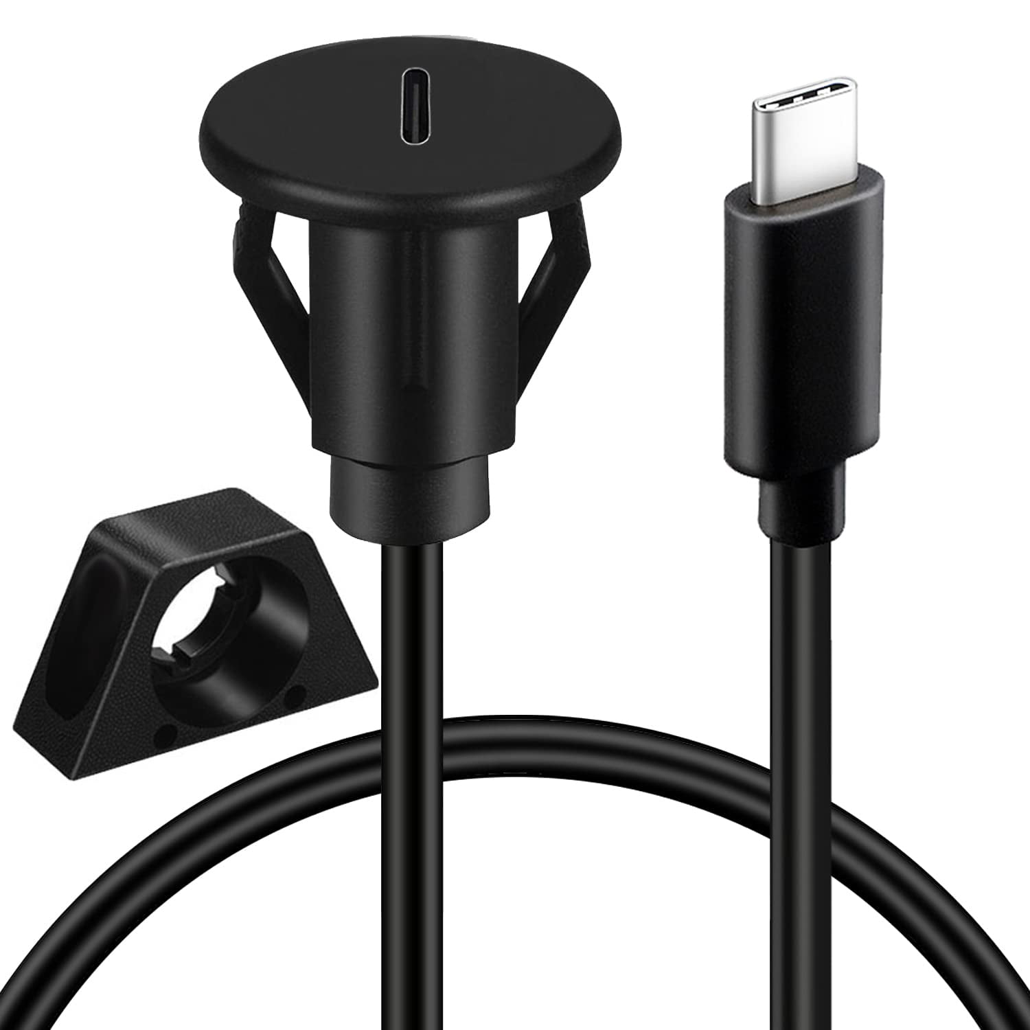 3/4" Round Hole Small Type C 3.1 Car Flush Mount Cable USB C 3.1 Panel ...