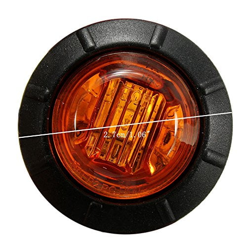 3/4" Round LED Underbody Rock Front Rear Side Marker Indicators Light ...