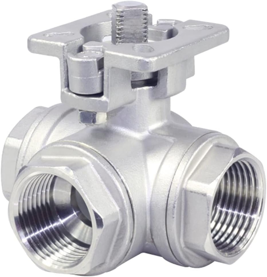 3/4" SS304 Stainless Steel High Platform Three-Way Ball Valve T/L Type Female Thread - Walmart.com