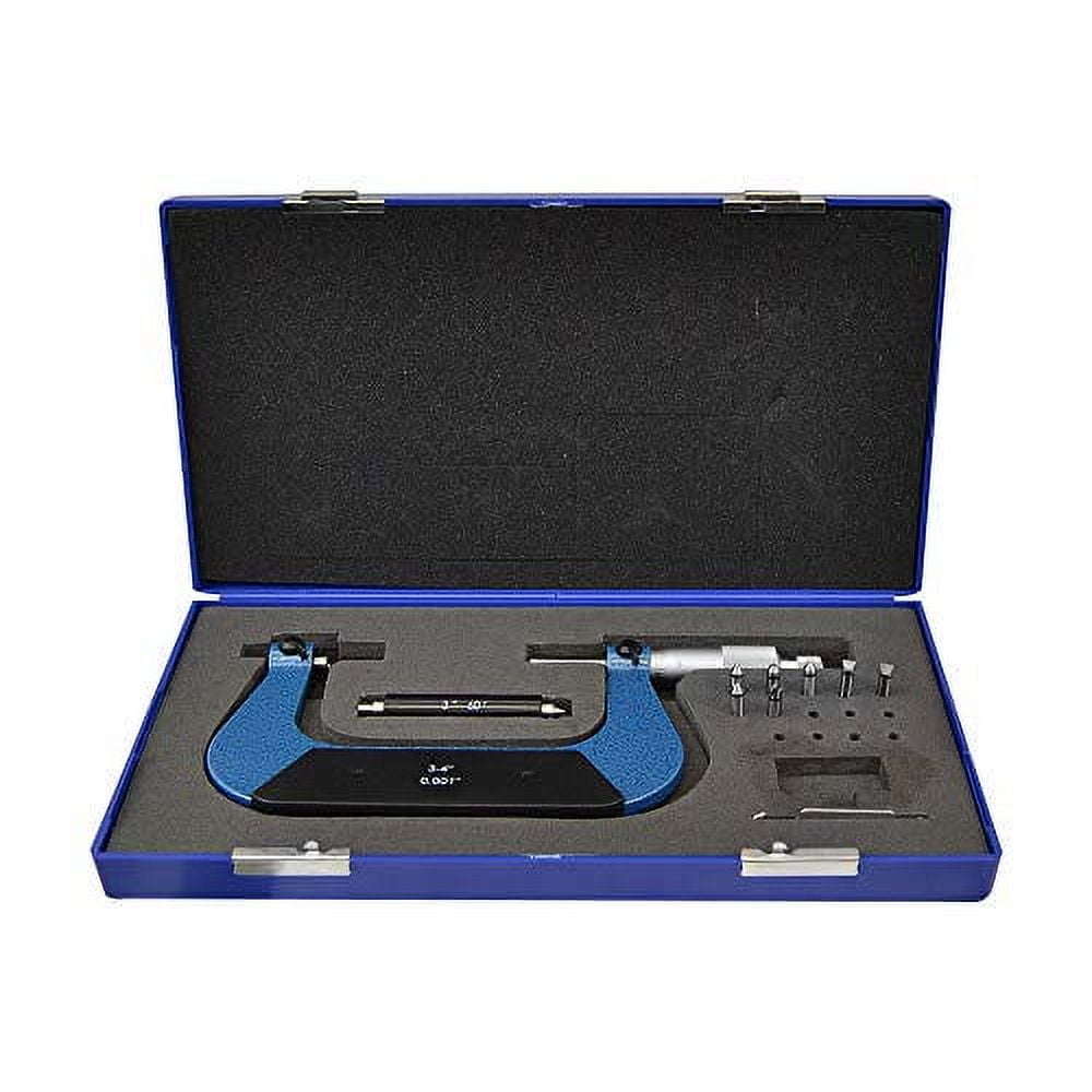 3-4" Screw Thread Micrometer Kit 60 Degree 4 Anvils 0.001'' Graduation ...