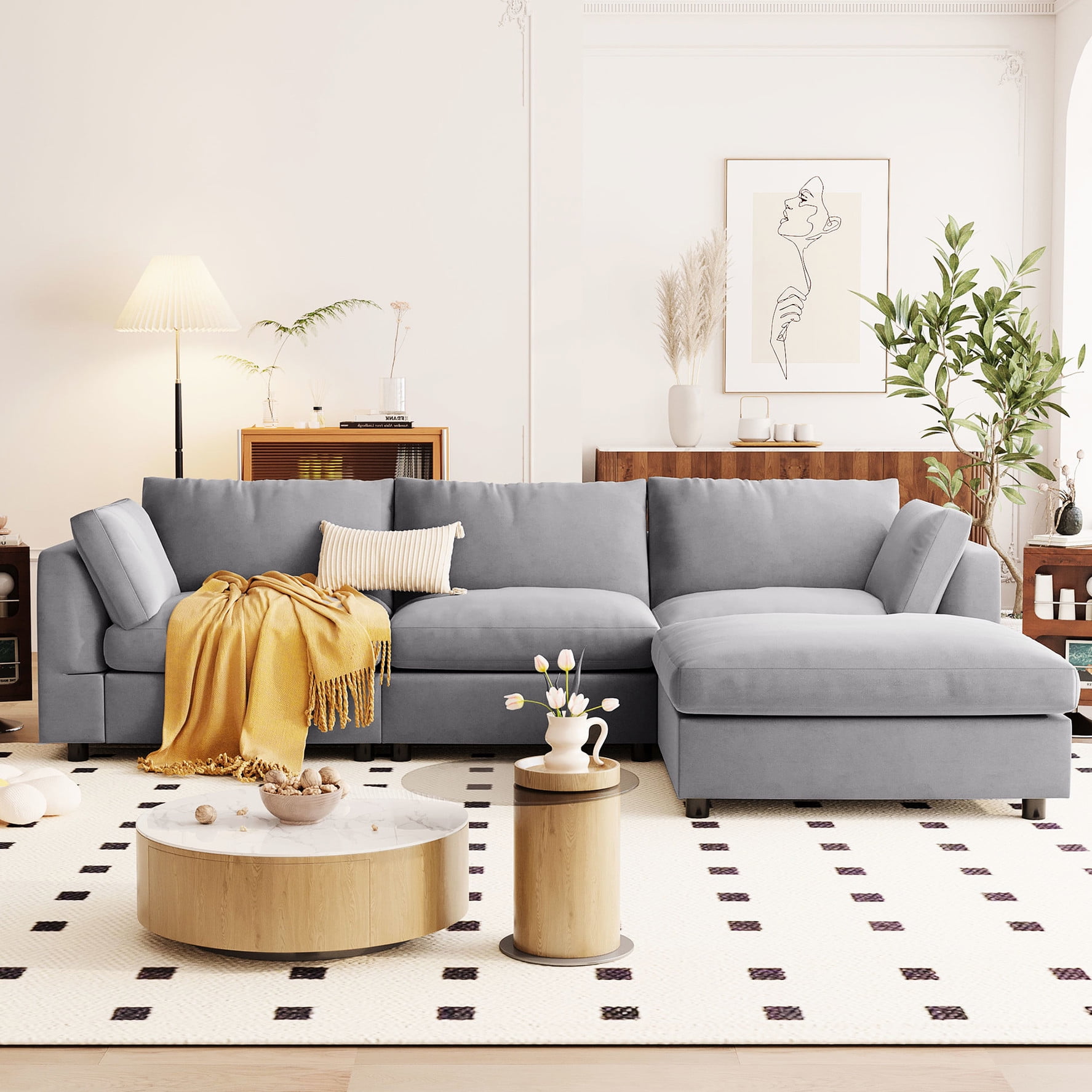 3 - 4 Seating Capacity - Reversible Chaise & Soft Upholstery - Home ...