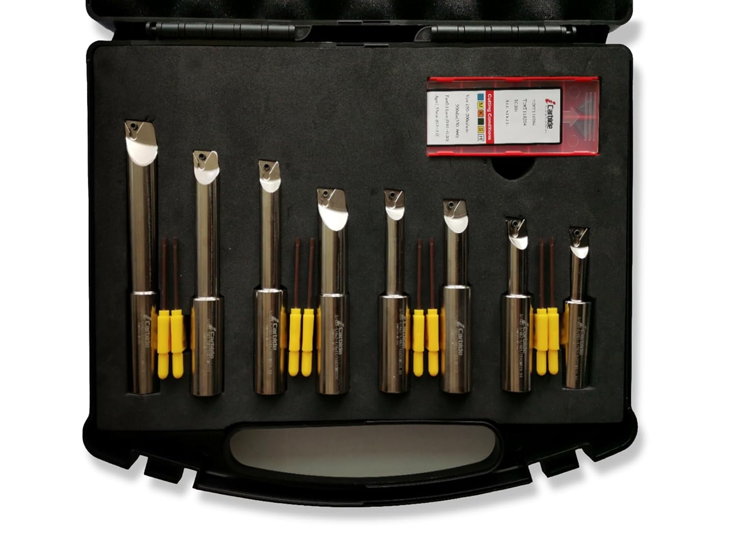 3/4 Shank Indexable Boring Bar 8pcs Set with 10 pcs TCMT110204 Carbide ...