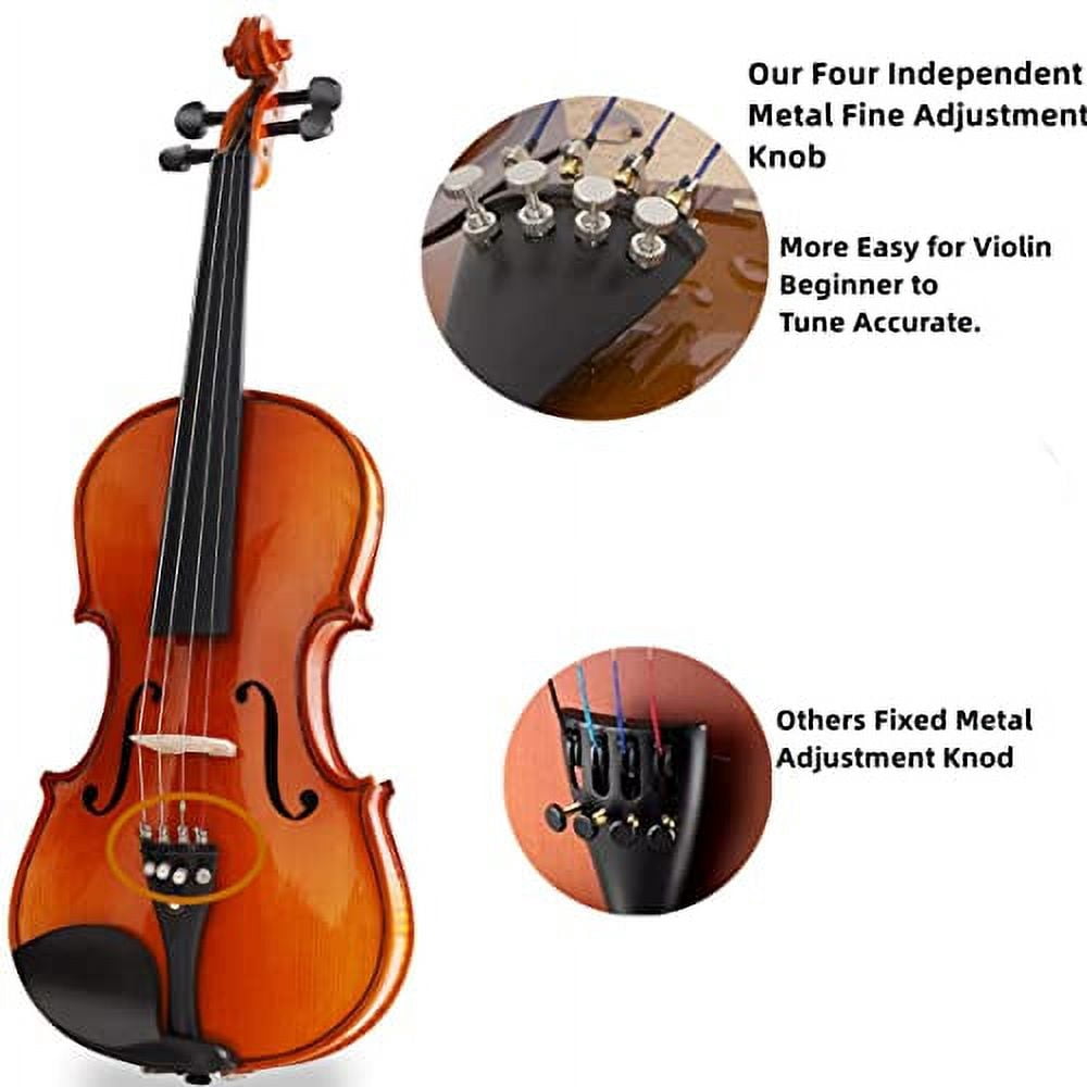 3/4 Size Violin set, Beginner Students Violin,Maple Wood Violin Ebony ...