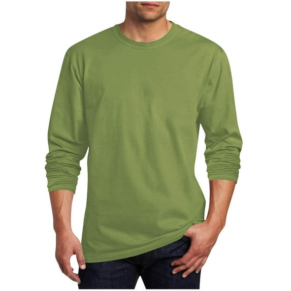 3/4 Sleeve Shirt Men Solid Color Crew Neck Baseball T-Shirts Casual Loose Fit Basic Active T ...