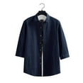 3/4 Sleeve Shirts for Men Lightweight Button-Down Collared Shackets ...