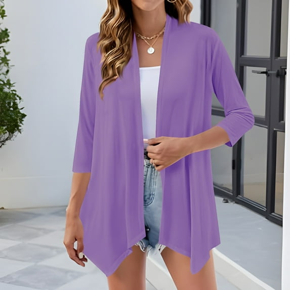 3/4 Sleeve Shirts for Women,Dressy Lightweight Ruffle Top,Soft Comfy ...