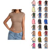 3/4 Sleeve T Shirts for Women Summer Fashion Casual Crew Neck Womens ...