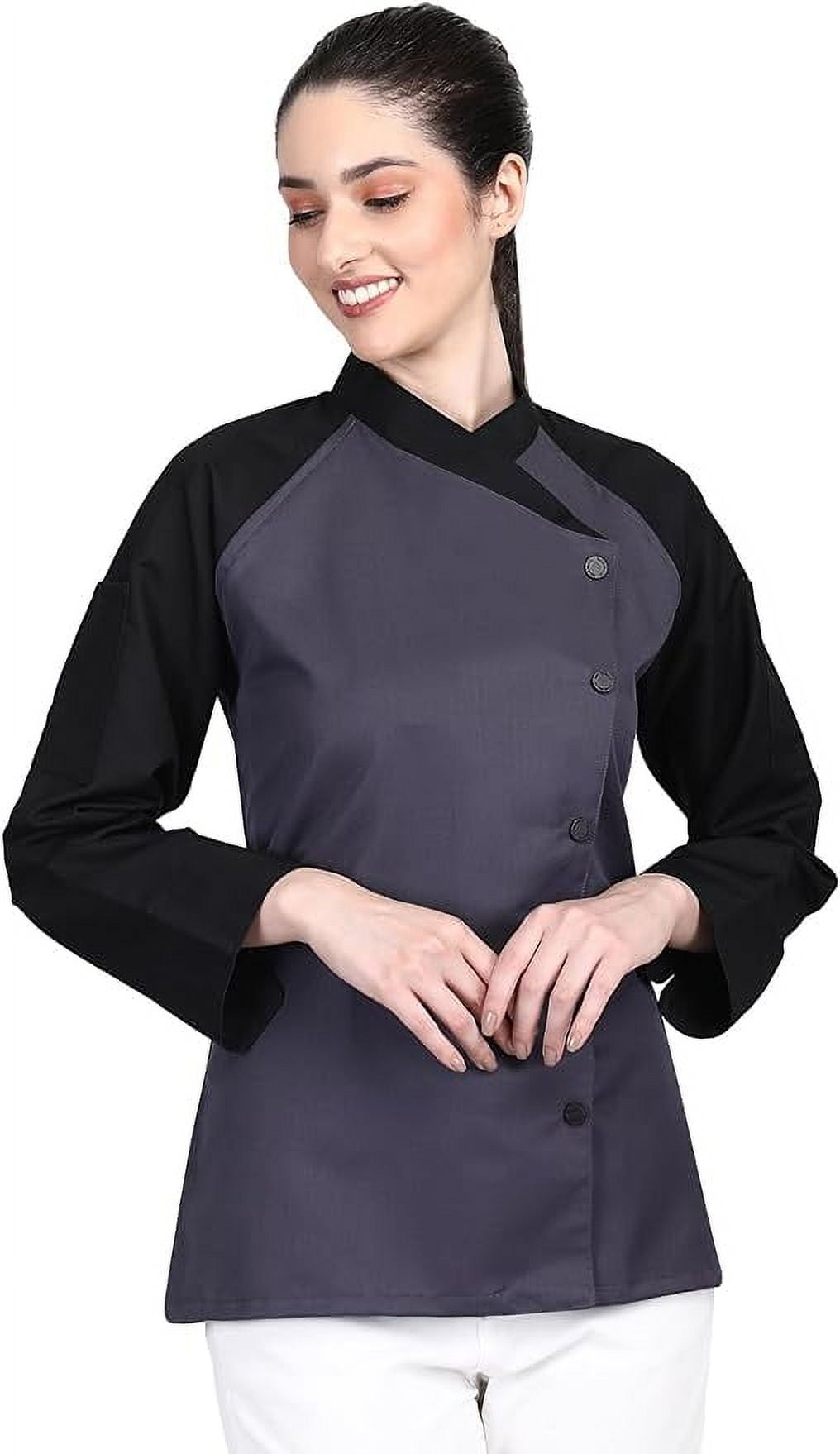 3/4 Sleeves New Gray Color Chef Coat Jacket Uniform for women ideal for ...