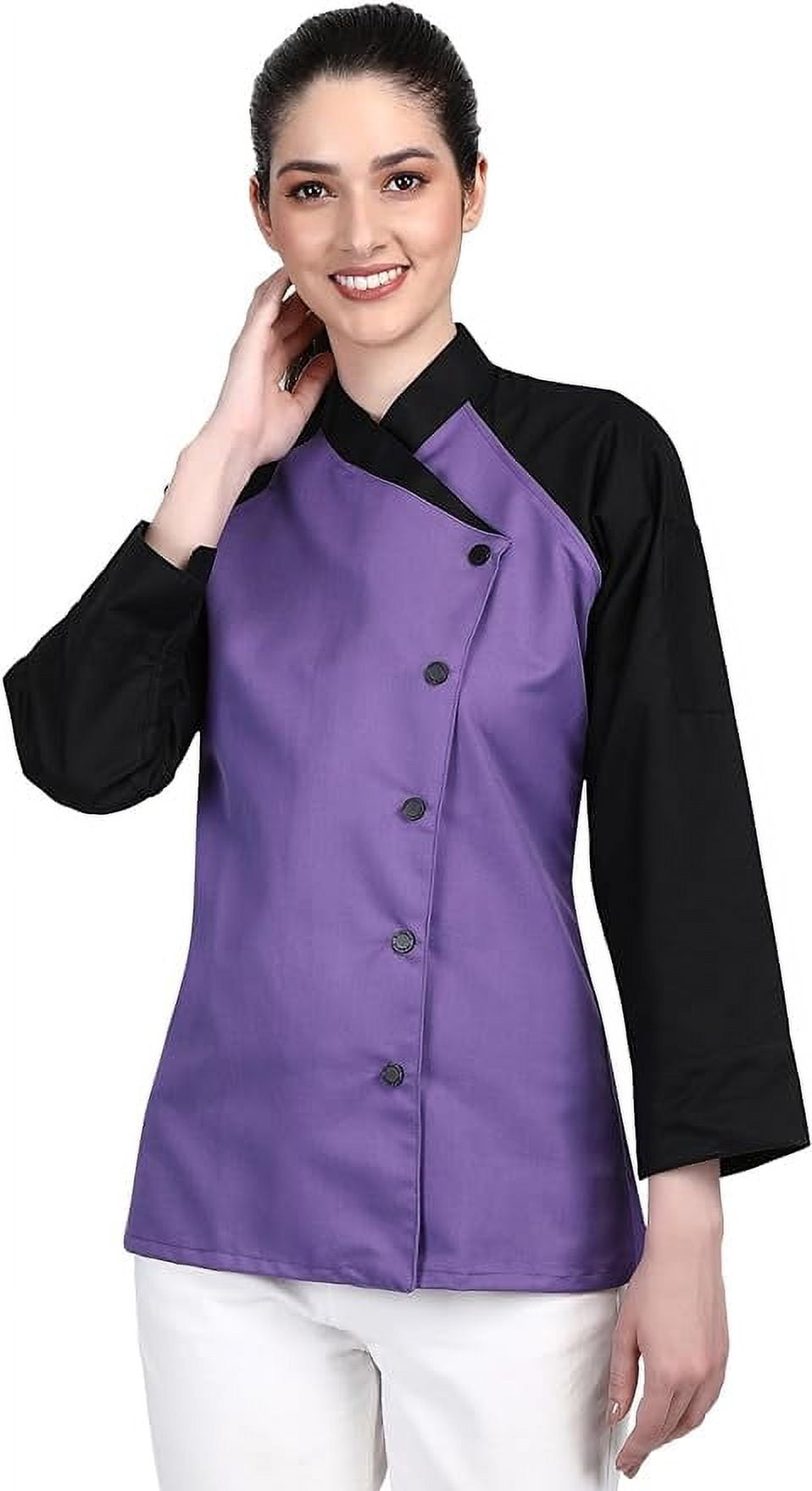 3/4 Sleeves New Purple Color Chef Coat Jacket Uniform for women ideal ...