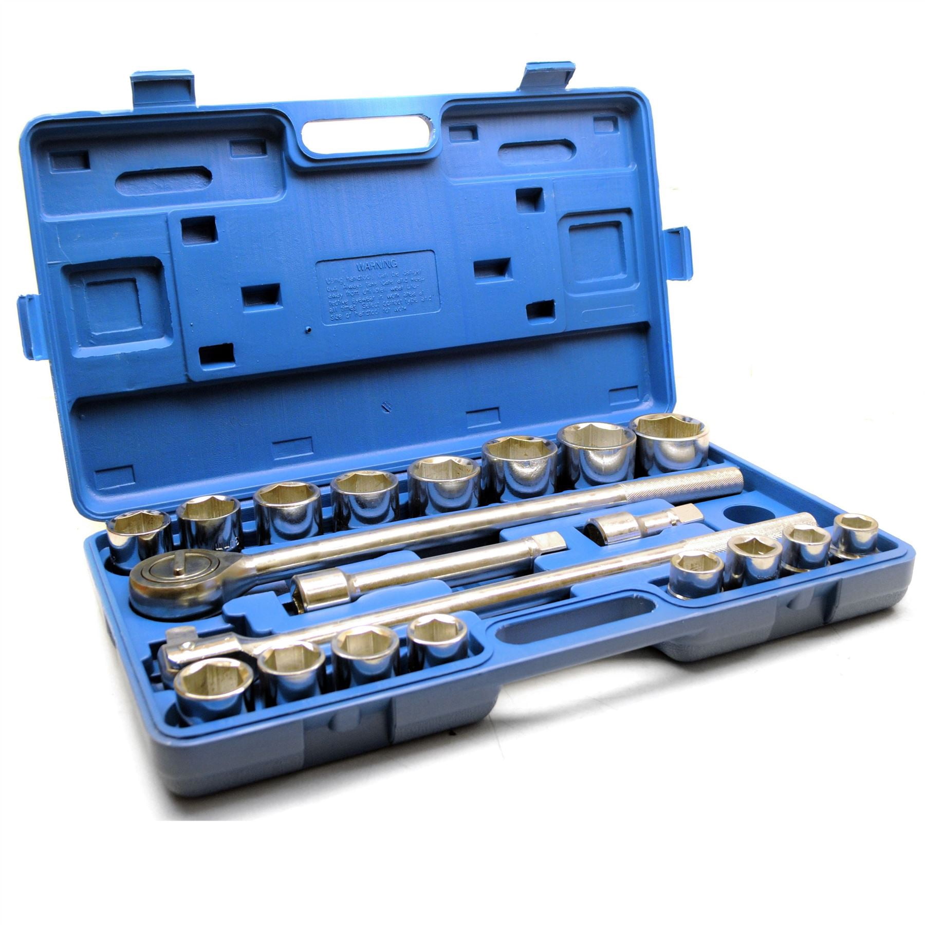 3/4" Socket Set Metric Sizes 21pcs 19mm to 50mm Extension Ratchet 12 ...
