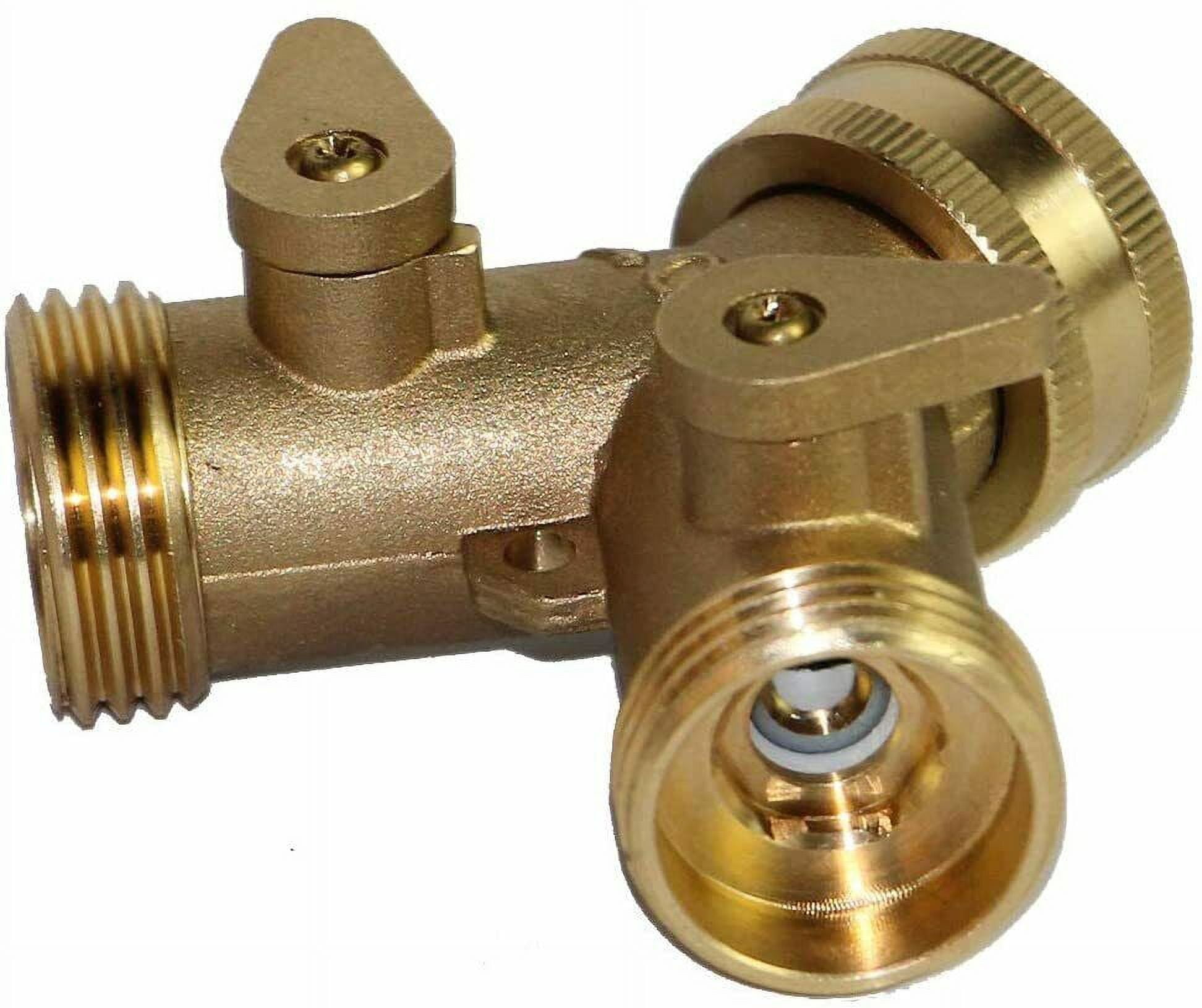 3/4" Solid Brass Double Two Way Tap Garden Connector Adaptor Hose ...