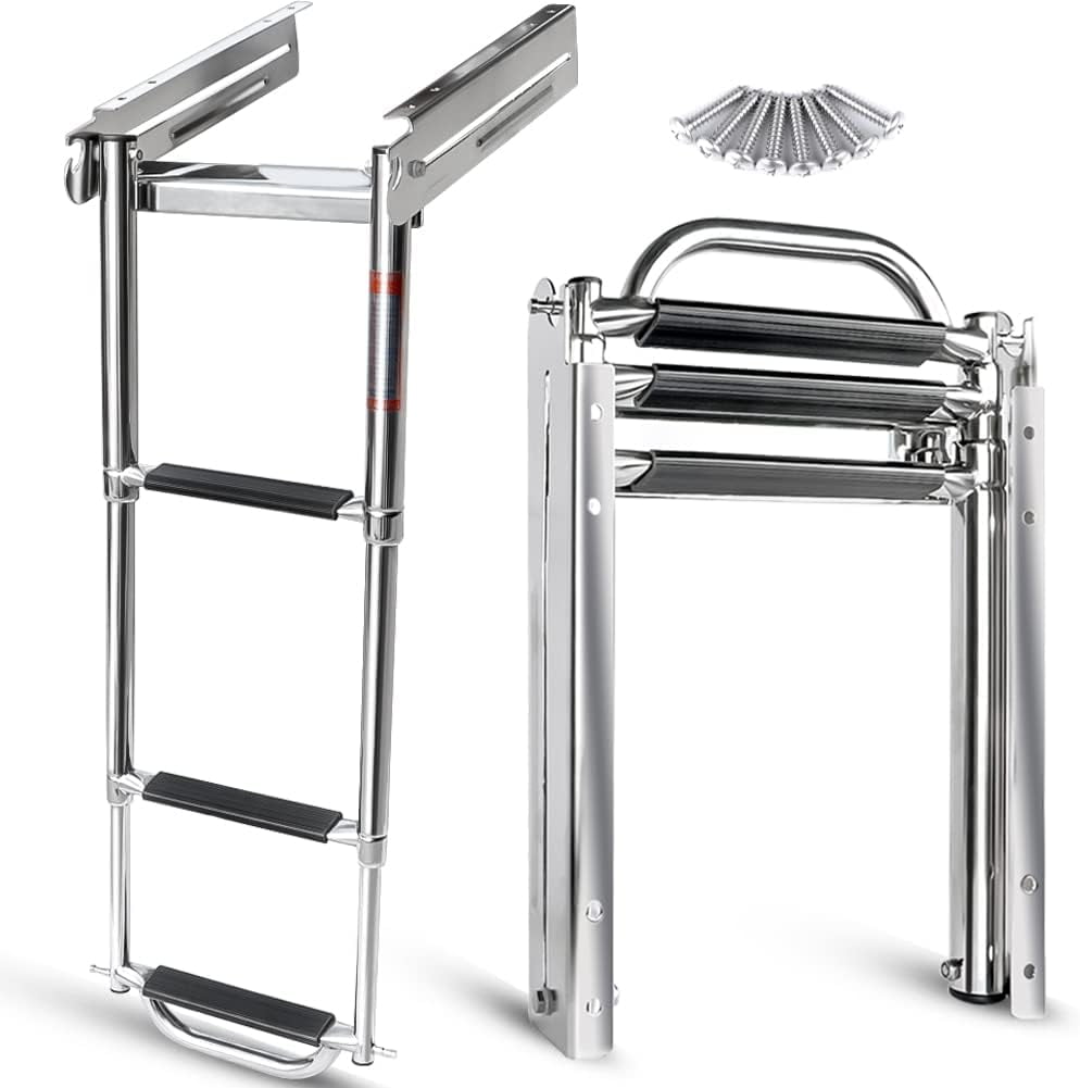 3-4 Step Ladder Under Platform Slide Mount Boat Boarding Ladder ...