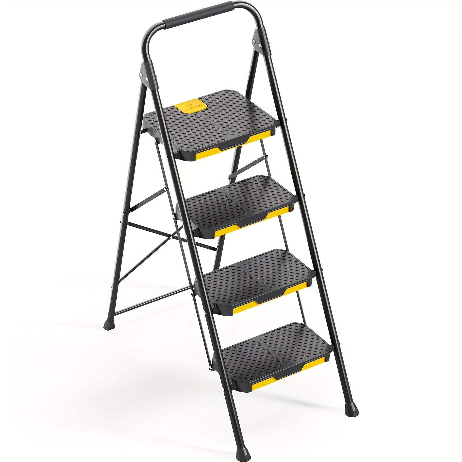 3/4 Step Ladder With Tool Platform, Folding Steel Step Ladder With ...