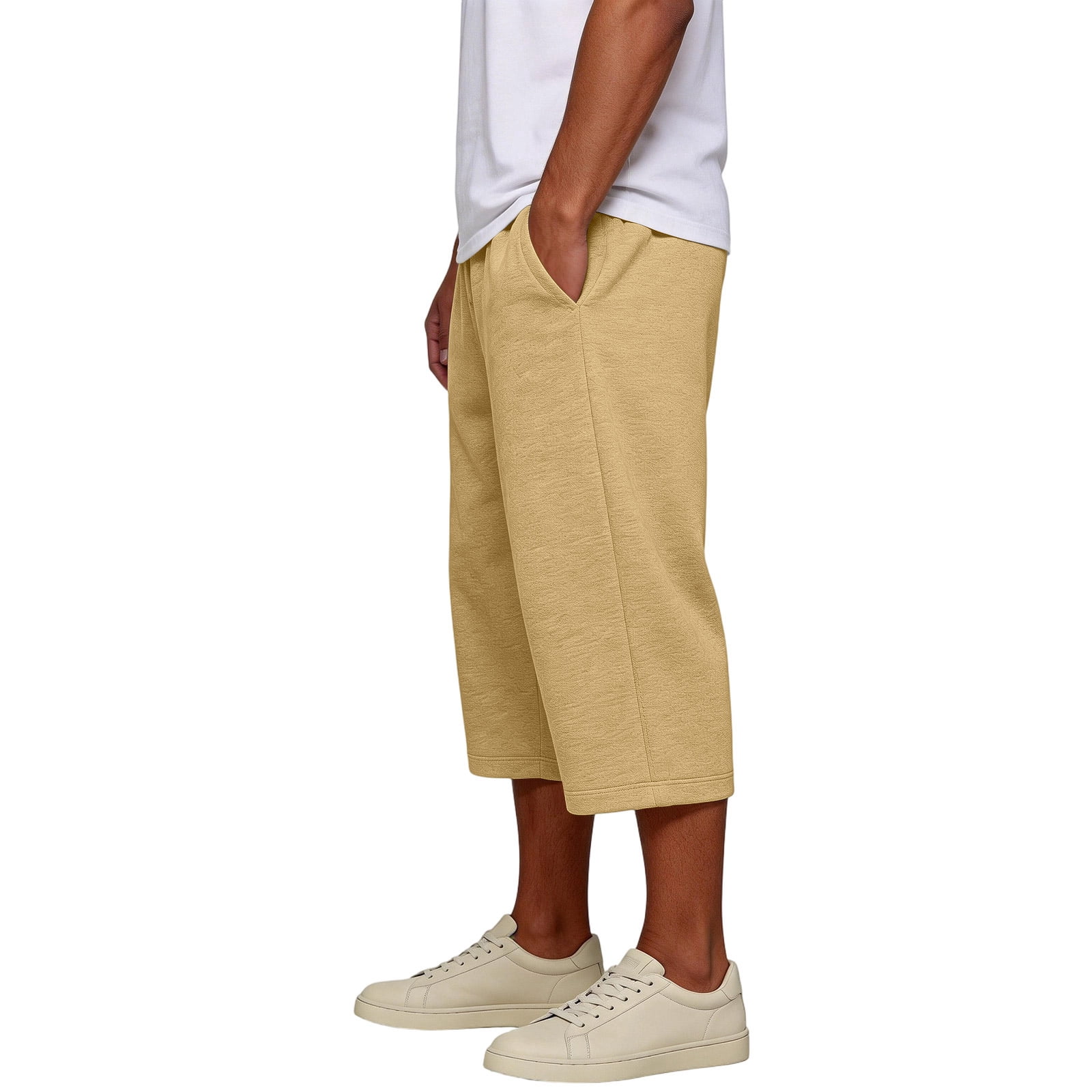 3/4 Sweat Shorts for Men 2026 Summer Casual Below Knee Long Shorts ...