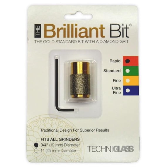 3/4" Techniglass Diamond Brilliant Grinder Bit Rapid Coarse 80/100 Grit ...