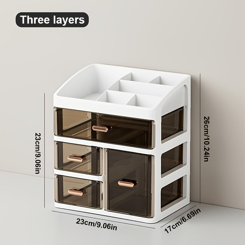 3/4 Tier Cosmetic Organizer for Women, Polished Plastic Makeup ...