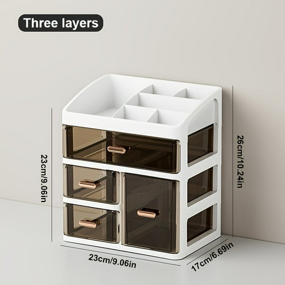 3/4 Tier Cosmetic Organizer for Women, Polished Plastic Makeup ...