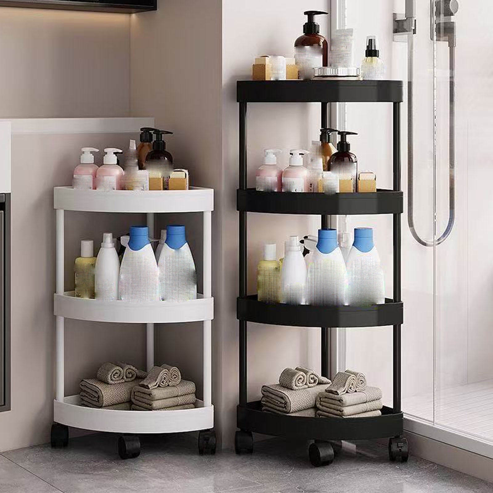 3/4-Tier Slim Rolling Storage Cart,Mobile Shelving organizer for Narrow ...