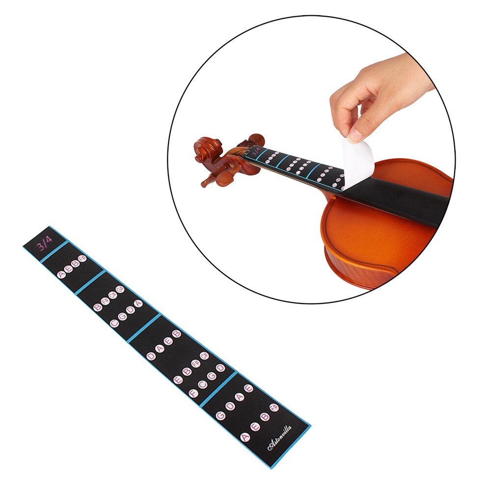 3/4 Violin Fiddle Finger Guide Fingerboard Sticker Label Intonation ...