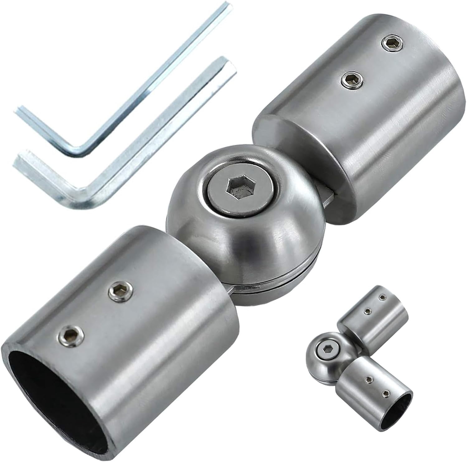 3/4" Window Corner Curtain Rod Connector 1 pcs Silver, Adjustable ...