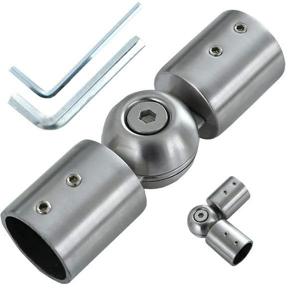 3/4" Window Corner Curtain Rod Connector 1 pcs Silver, Adjustable ...